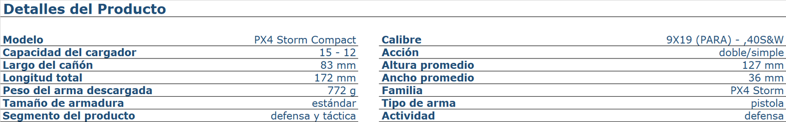 PX4 Compact – Mundo de las Armas